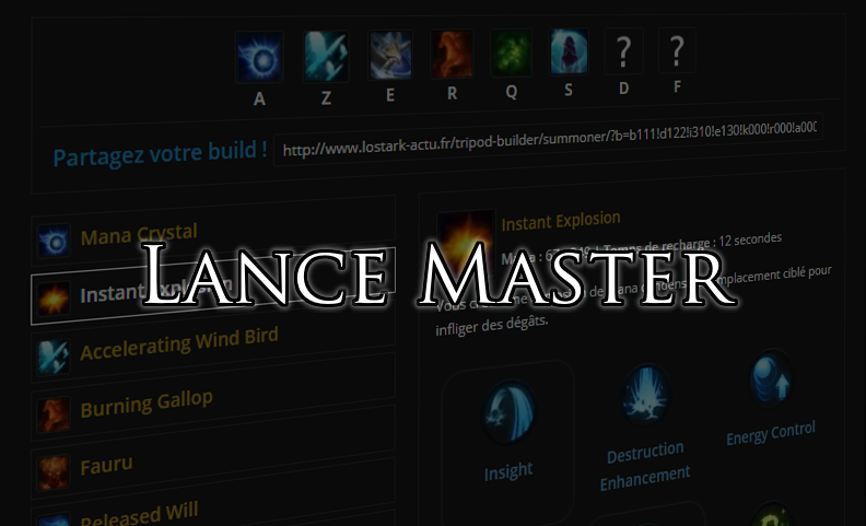Tripod Builder : Lance Master - Lost Ark Actu